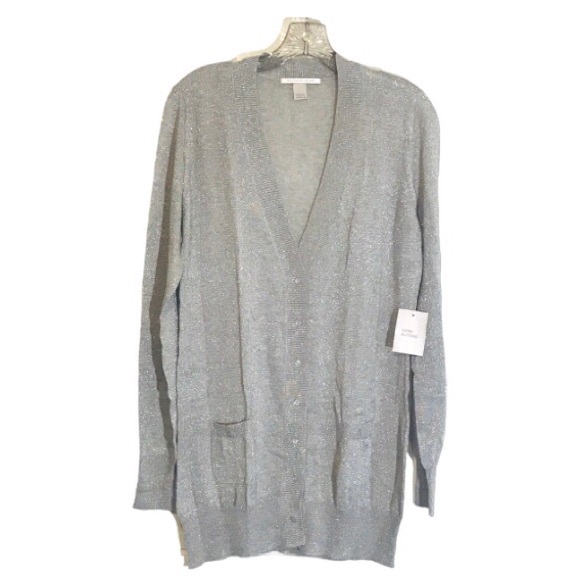 Victoria's Secret | Sweaters | Victorias Secret Metallic Silver Button ...